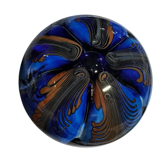 Zephyr | Art | Artistic Glass Sphere With Blue And Brown Swirls Zephyr ...